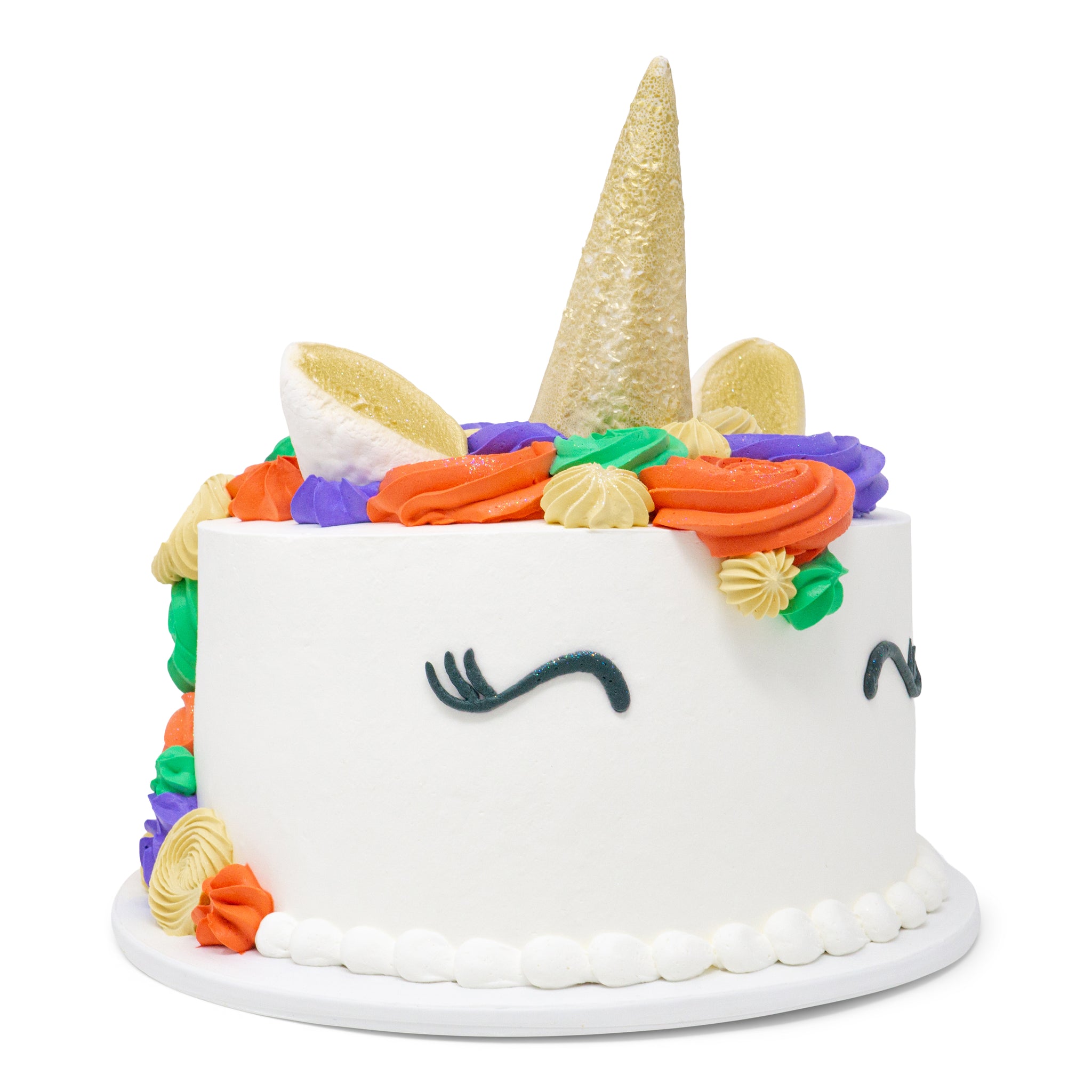 Unicorn Cake - Gold Horn and Mane Colors – Patty's Cakes and Desserts